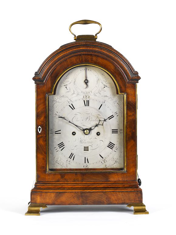 Bonhams : An early 19th century mahogany single pad top bracket clock ...