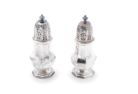 Bonhams : A pair of George I silver casters, by George Boothby, London ...