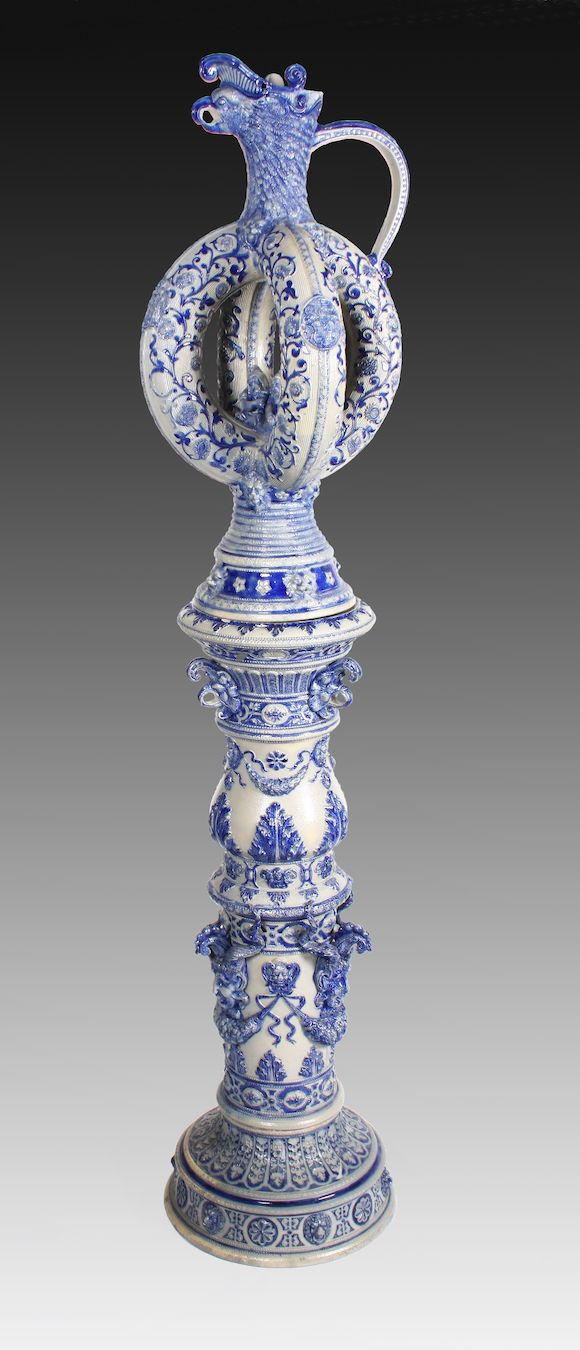 Bonhams : A Westerwald large ewer and stand Late 19th century