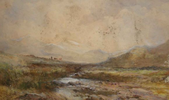 Bonhams : William Widgery (British, 1822-1893) A moorland view 44cm x 65cm.