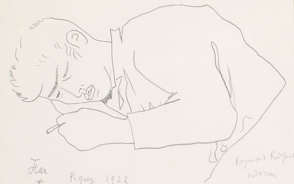 Bonhams : Jean Cocteau (French, 1889-1963) 'Raymond Radiguet endormi'