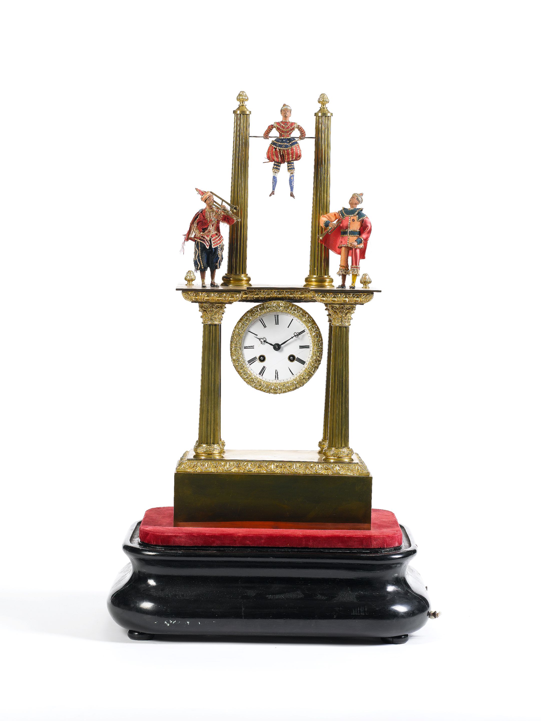 Bonhams : A late 19th century French musical automaton 'Acrobat' clock