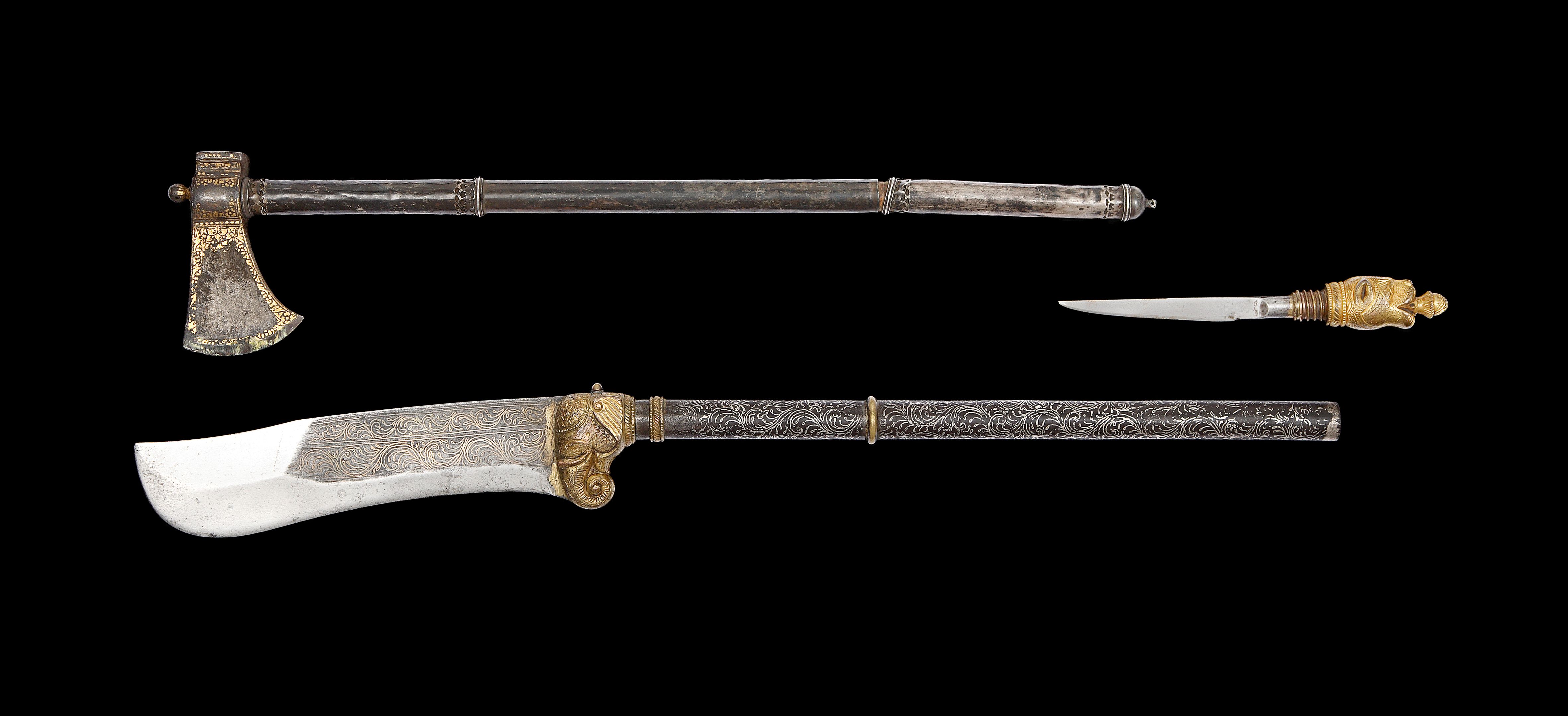 Bonhams : An Indo-Persian Tabar Axe, And Two Indian Axes