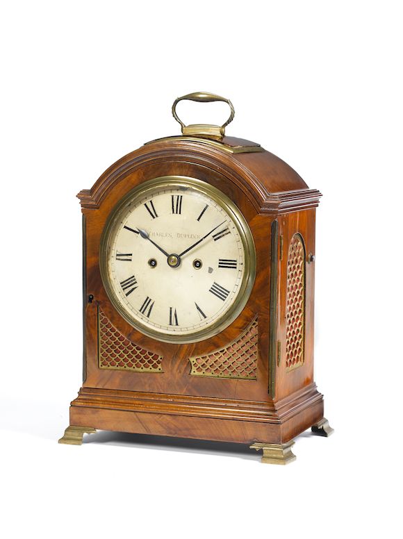 Bonhams : An early 19th century mahogany single pad top bracket clock ...
