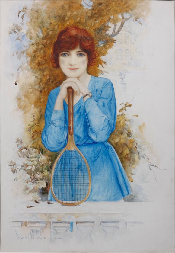Bonhams : Oscar Wilson (British, 1867-1930) The young tennis player