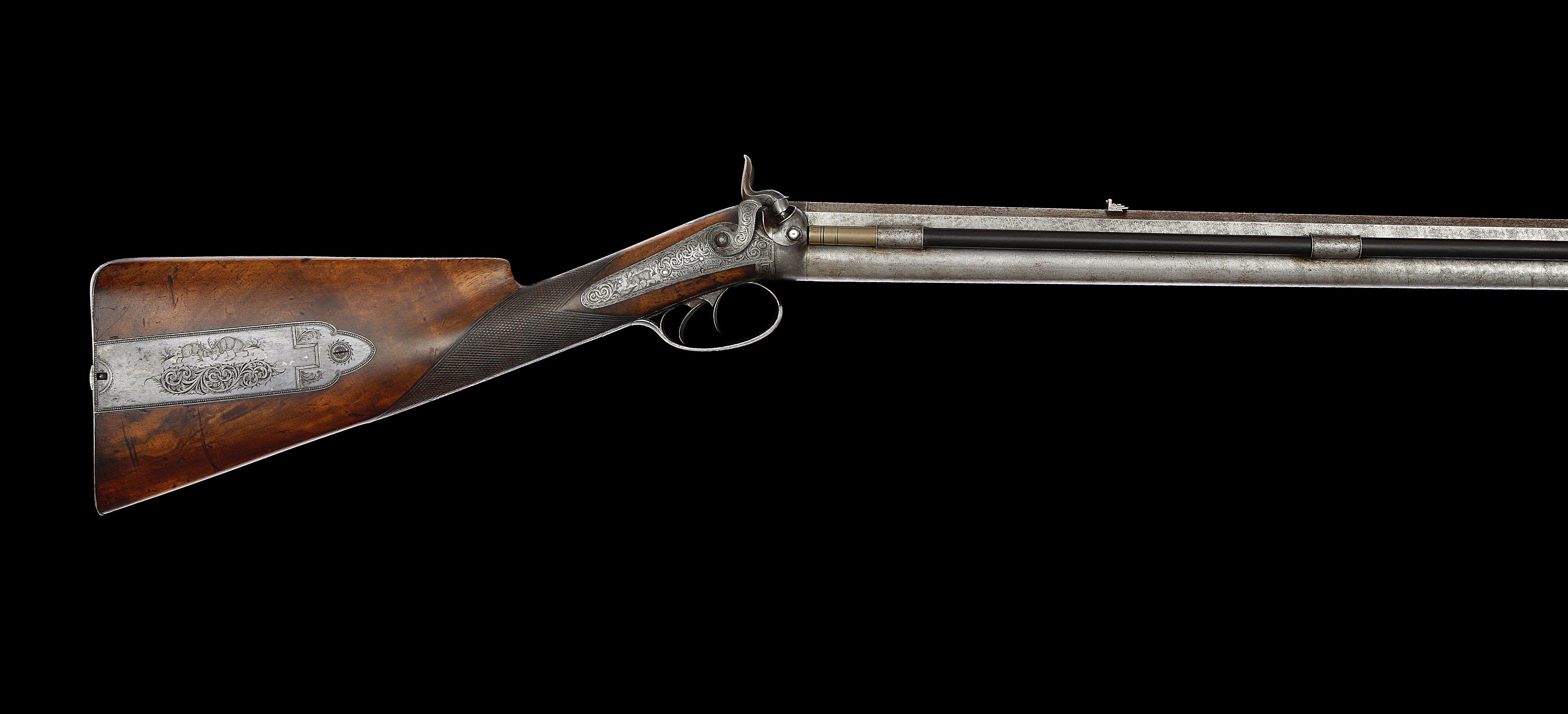 A Rare Irish Over-And-Under Percussion 40-Bore Sporting Rifle And 14 ...