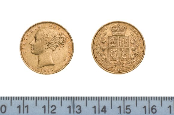 Bonhams : Victoria, Sovereign, 1860, second head, inverted A for V in ...