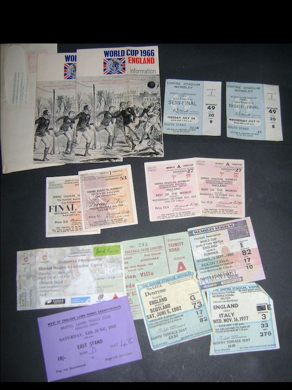 Bonhams : A collection of football tickets including 1966 and F.A. Cup ...