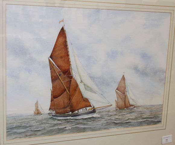 Bonhams : A. Everard (20th Century) Yachts at sea