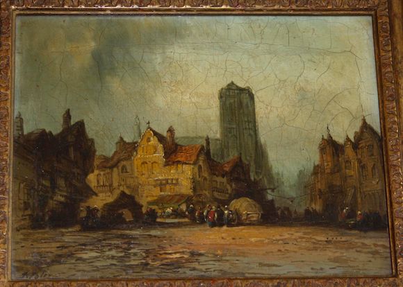 Bonhams : Henry Foley (British, 19th Century) A Continental town scene