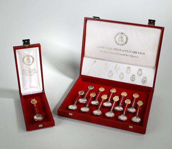 Bonhams : A set of twelve silver and silver gilt silver jubilee ...