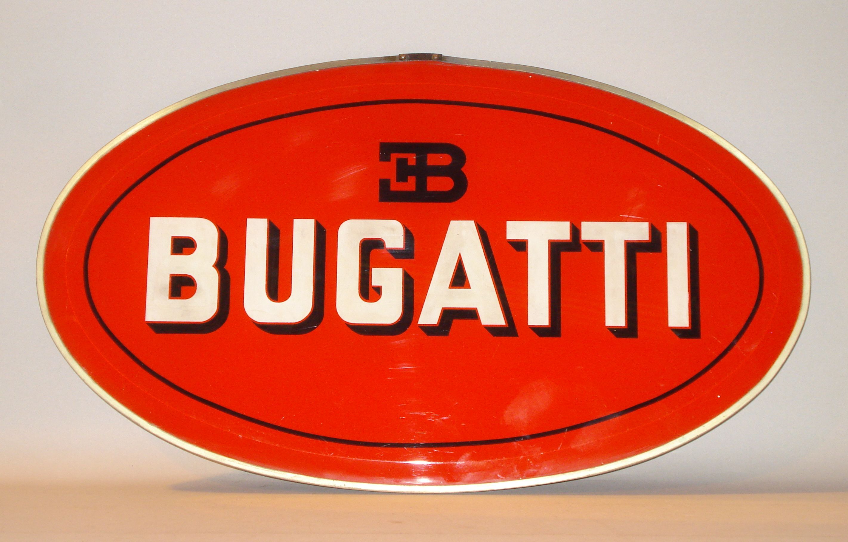 Bonhams Cars : A Bugatti painted glass showroom sign,