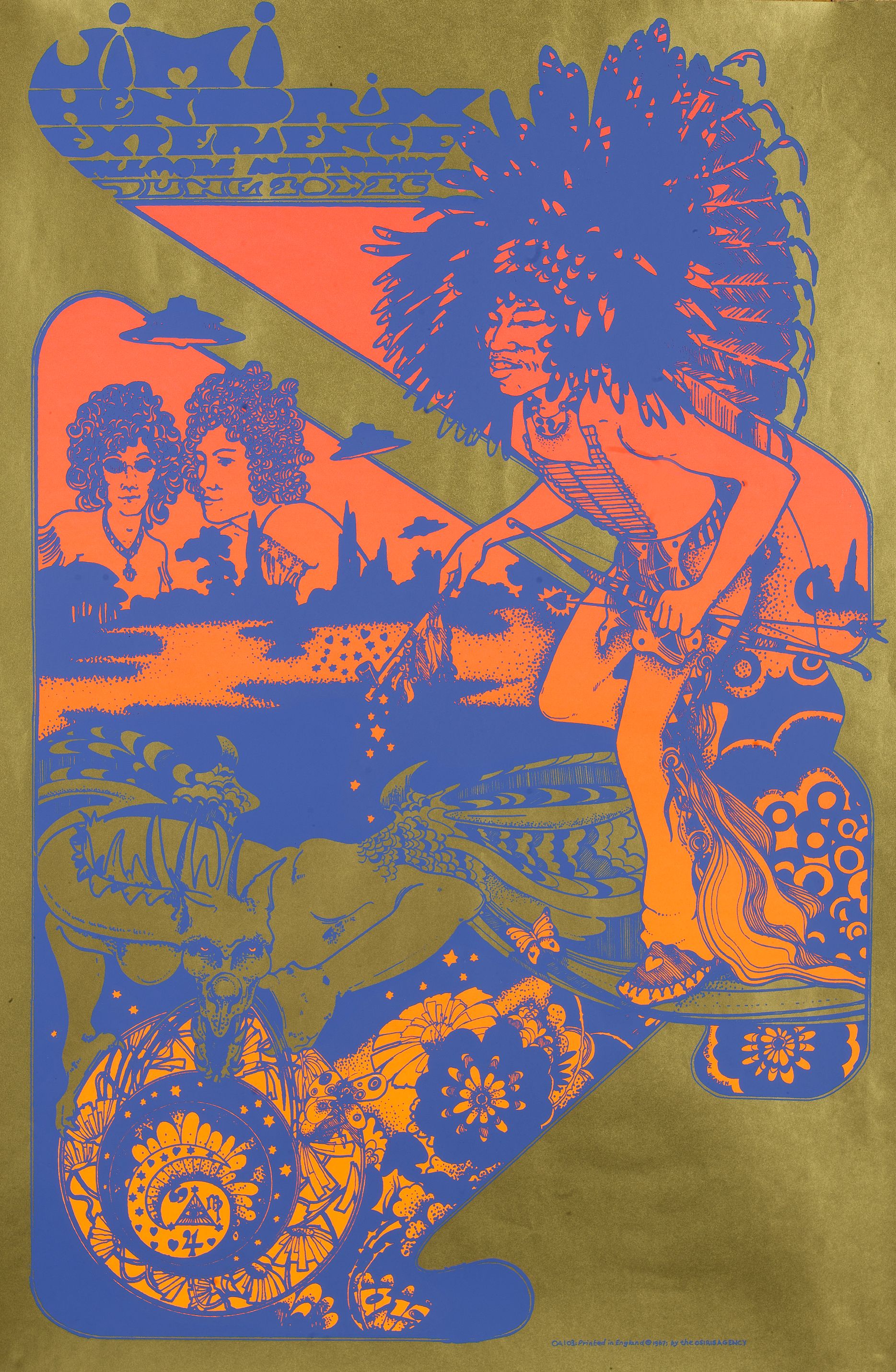 Bonhams : A poster for the Jimi Hendrix Experience at the Fillmore ...