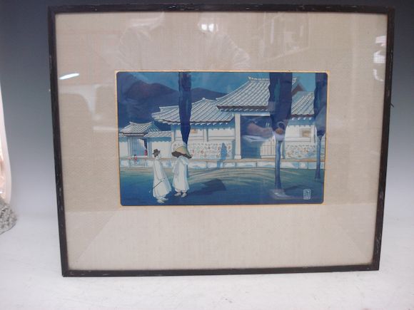 Bonhams : Lilian Miller A Korean Farmhouse by Moonlight