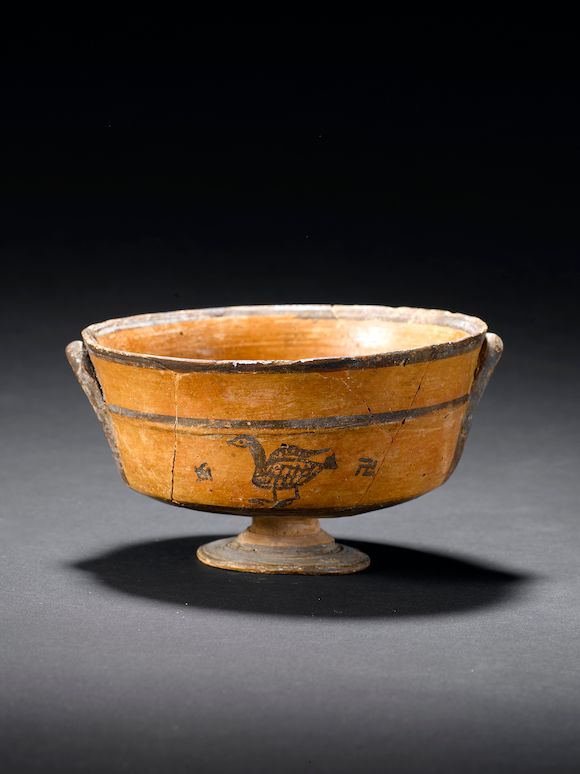 Bonhams : A Cypriot black-on-red-ware pottery bowl