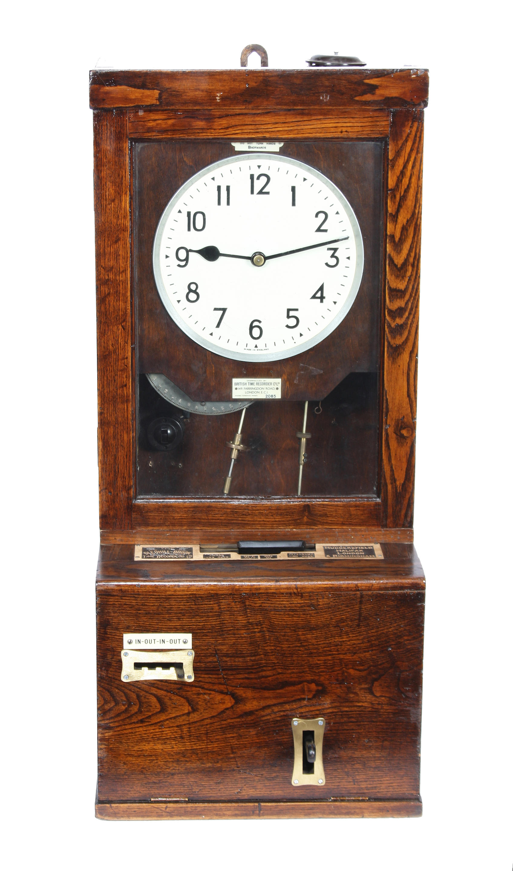 Bonhams : A 1920s oak electric wall time recorder