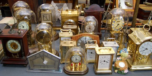 Bonhams : A group of anniversary 'torsion' clocks and modern carriage ...