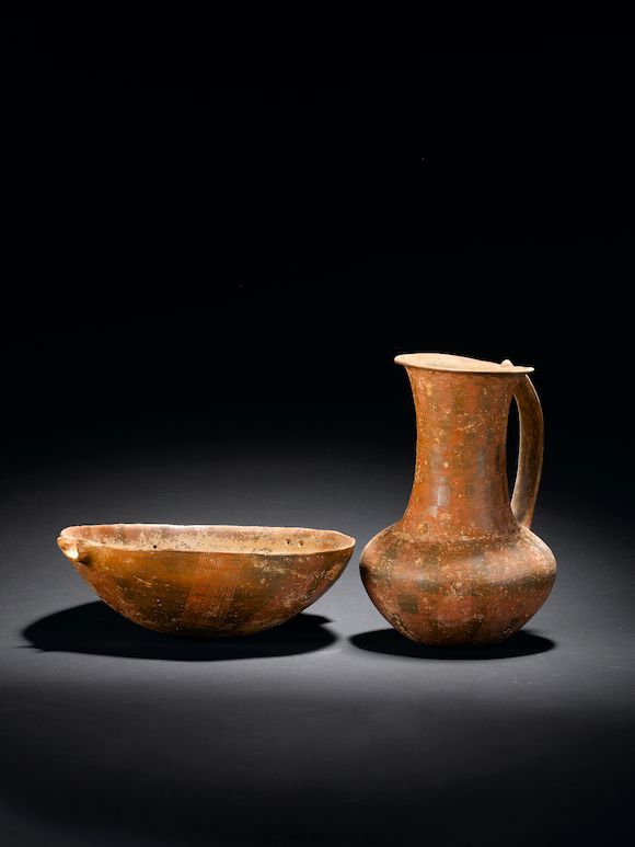 Bonhams : Two Cypriot red-on-black painted ware pottery vessels 2