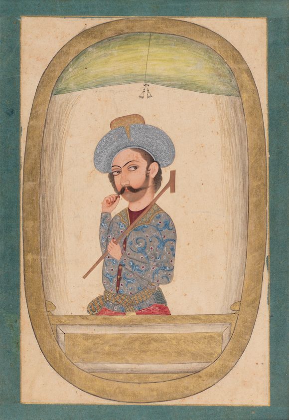 Bonhams : A portrait of a dandy standing at a window wearing a blue ...