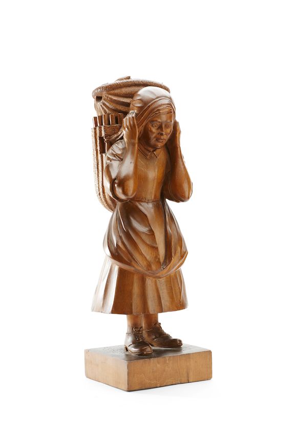 Bonhams : William Inglis Day (fl 1937-38)A carving of a Newhaven fishwife