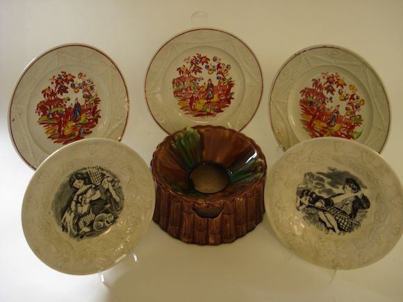 Bonhams : A Scottish cockle strainer and five Scottish plates 19th century