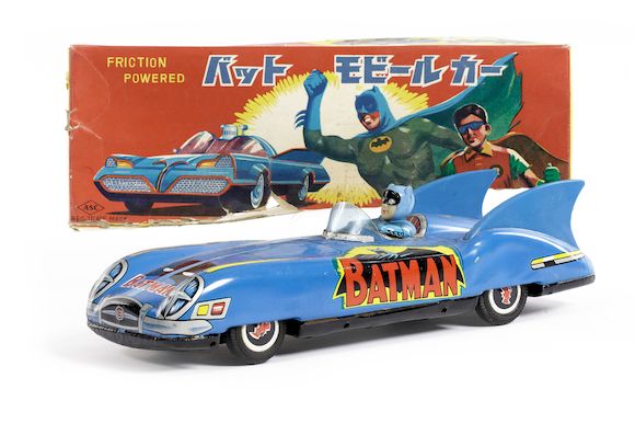 Bonhams : A friction driven tinplate Batmobile, by Aoshin of Japan 1969