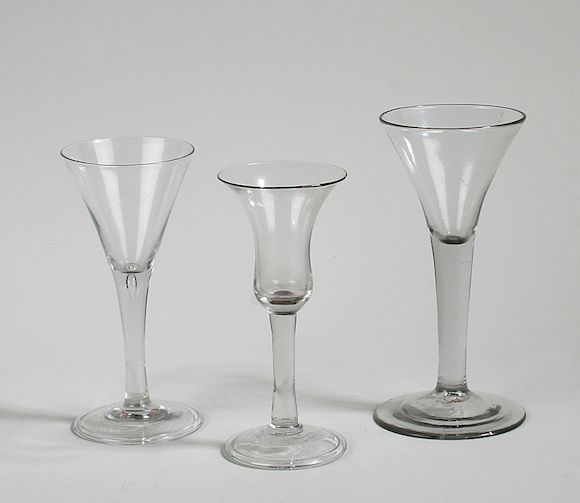 Bonhams : A conical wine glass 18th Century