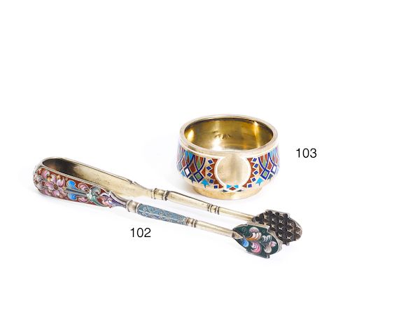 Bonhams : A 19th century Russian silver-gilt and enamel salt cellar ...