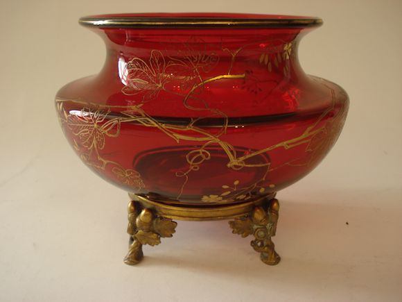 Bonhams : A Baccarat ormolu-mounted ruby bowl Circa 1910