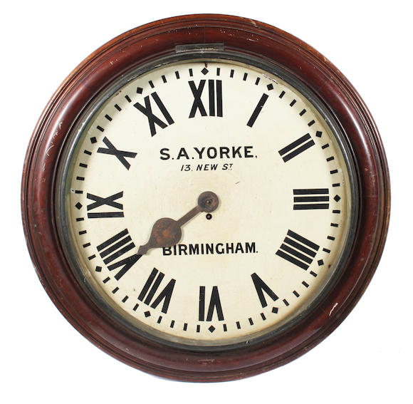 Bonhams A Large Victorian Mahogany Cased Commercial Wall Timepiece