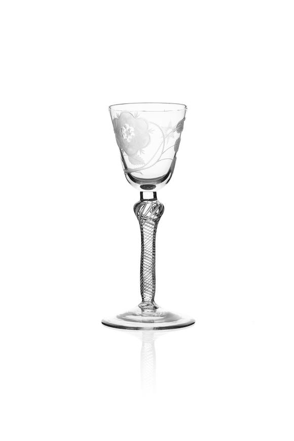 Bonhams A Jacobite Air Twist Wine Glass Probably 19th Century