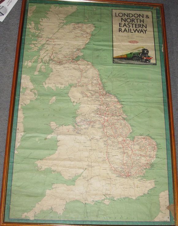 Bonhams : Railwayana: LNER poster map