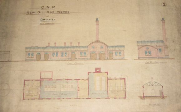 Bonhams : Five GNR coloured architects drawings of the New Oil Gas ...