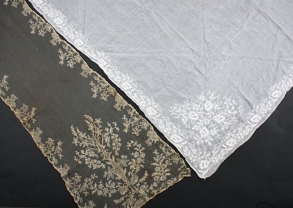 Bonhams : A triangular muslin shawl