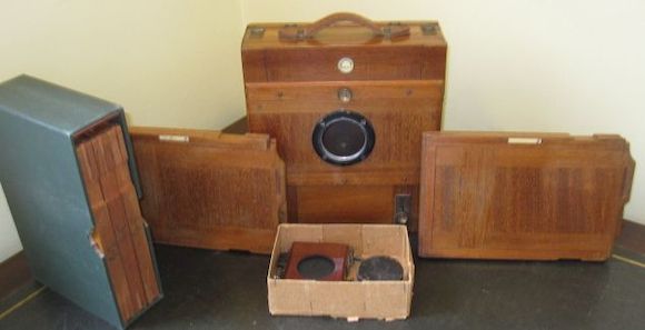 Bonhams : A Romain Talbot Berlin C mahogany 9" plate camera, with later ...
