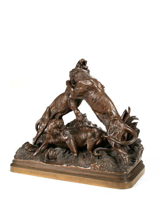 Bonhams : E W Streeter Boehm - bronze tigers