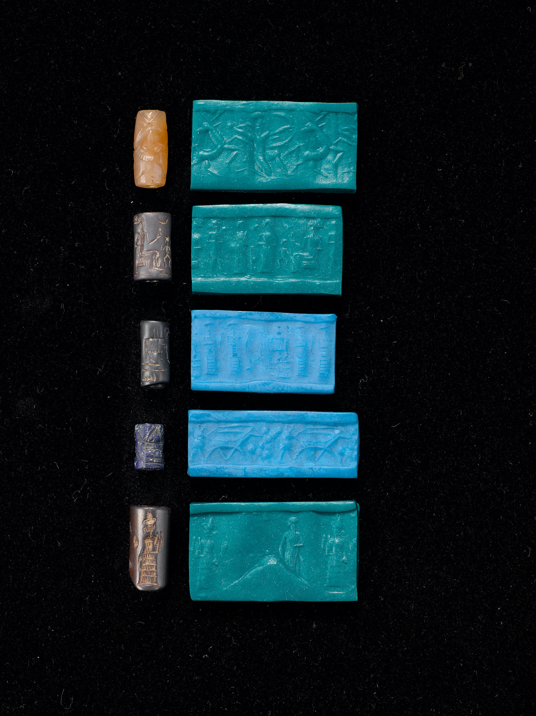 Bonhams : A West Iranian lapis lazuli cylinder seal an Old Babylonian ...