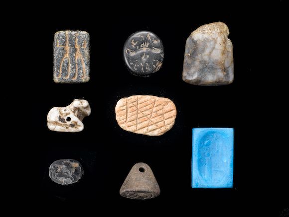 Bonhams : An Anatolian Neolithic marble stamp seal a Western Asiatic or ...