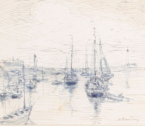 Bonhams : Alfred Théodore Joseph Bastien (Belgian, 1873-1955) Boats at ...