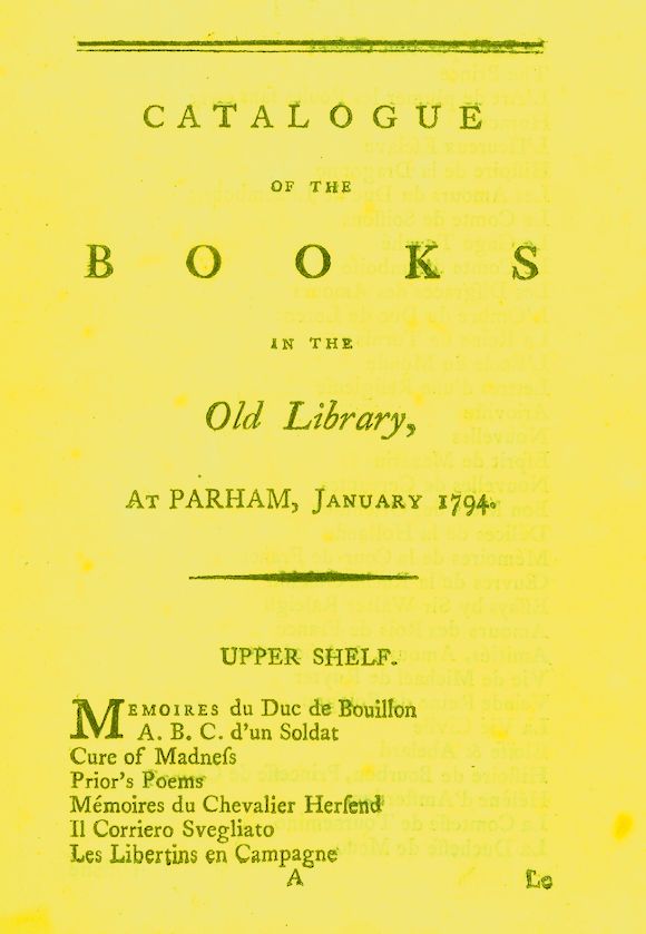 Bonhams : LIBRARY CATALOGUE, PARHAM HOUSE Catalogue of the Books in the ...