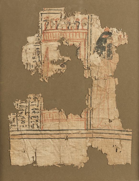Bonhams : An Egyptian papyrus fragment from the Book of the Dead