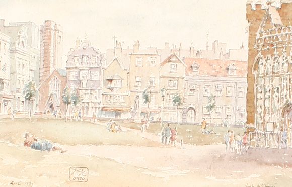Bonhams : Hugh McKenzie (British 1909-2005) The west facade of Exeter ...