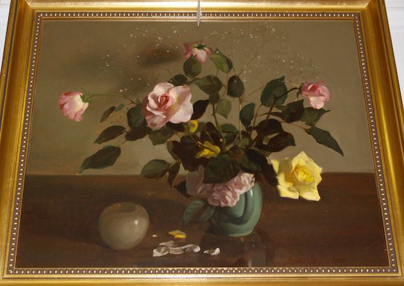Bonhams : Stanley Reed (1908-1978) Still life of roses