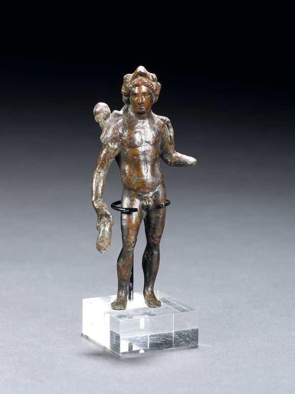 Bonhams : A Roman bronze statuette of Apollo