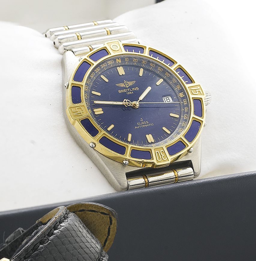 Bonhams : Breitling. A stainless steel and gold automatic wristwatch ...