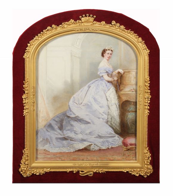 Bonhams : F. A. Tilt (British, active 1866-1868) Portrait of a lady ...