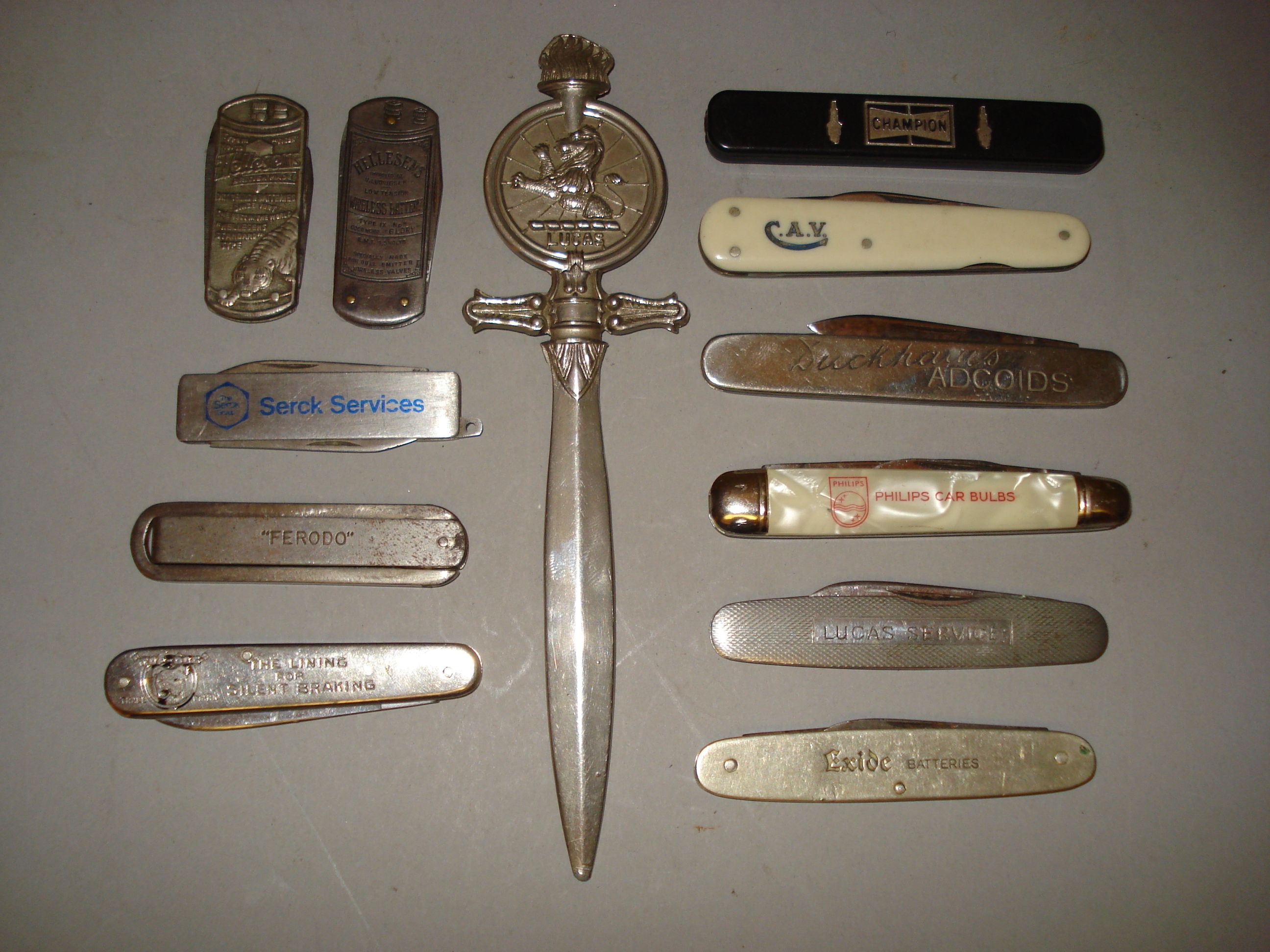 Bonhams Cars : Nine penknives advertising motoring products and a Lucas ...