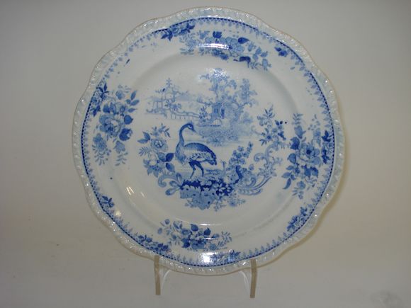 Bonhams : A Preston Pans Gordon Pottery blue and white plate 19th century