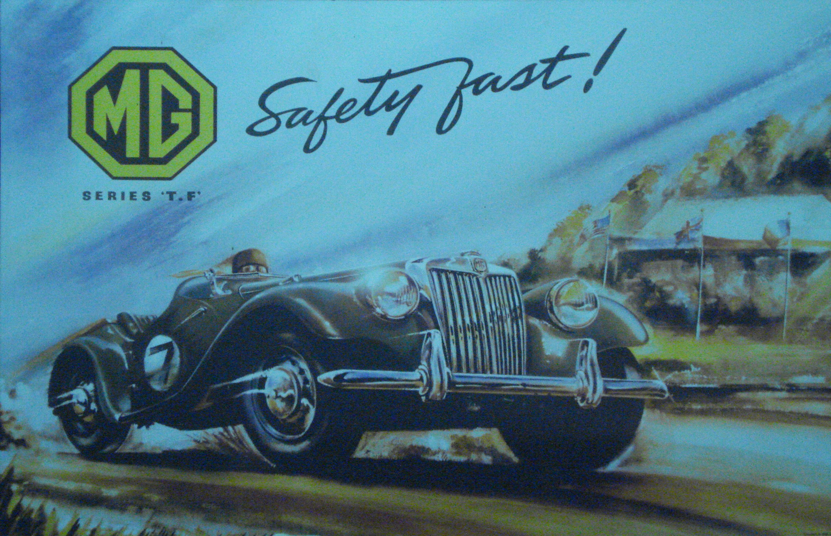 Bonhams Cars : A large MG Series TF Safety Fast display panel,