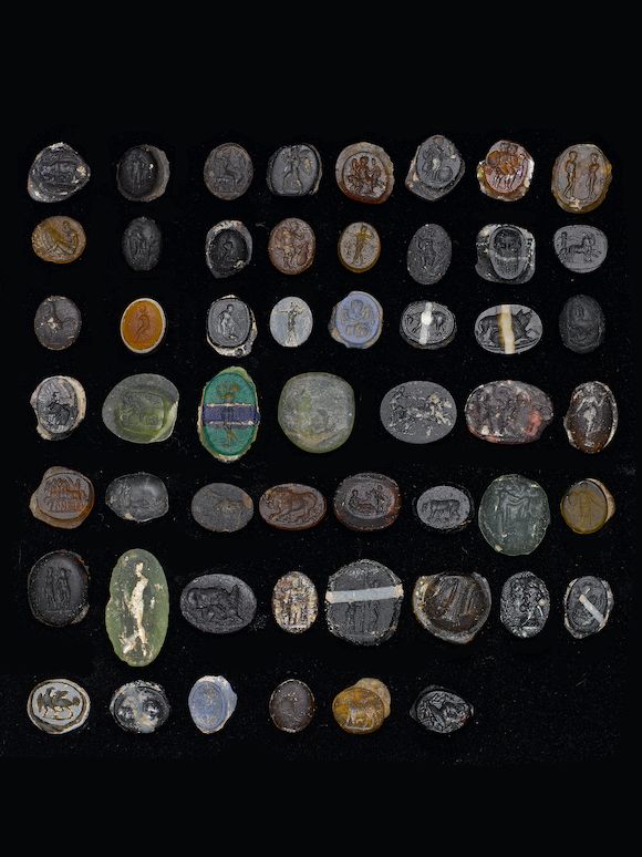 Bonhams : Fifty-three Roman glass intaglios 53